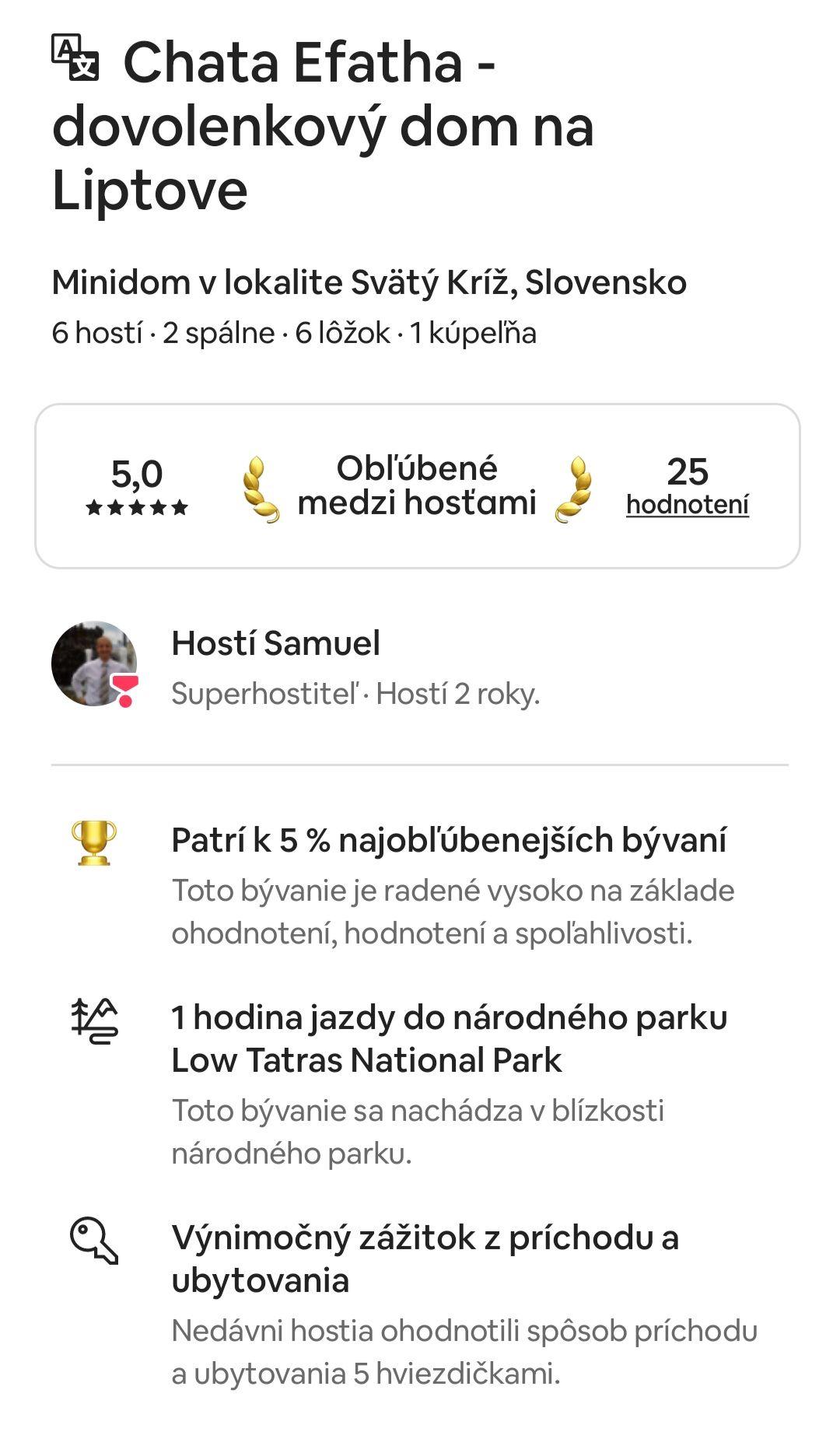 Chata Efatha - holiday home - Svätý Kríž